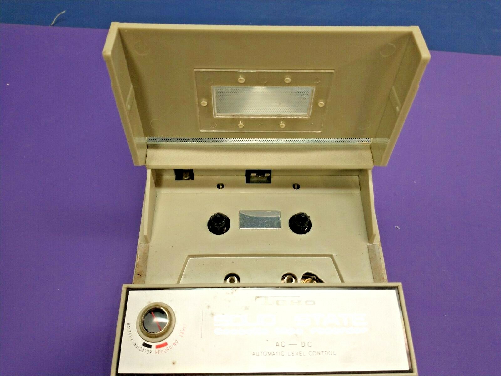 VINTAGE Toho Cassette Tape Recorder SOLID STATE Black Case W ...