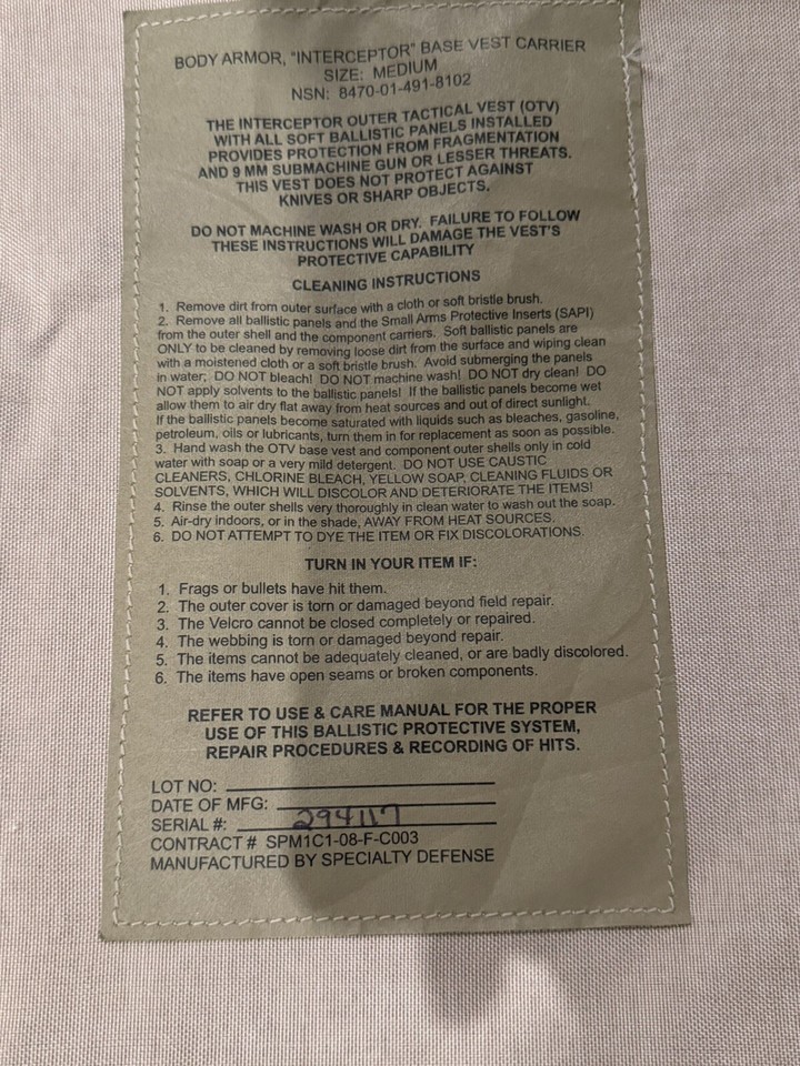 Interceptor Ballistic Vest Plate Carrier OLDGEN SOF CAG DEVGRU USGI ...