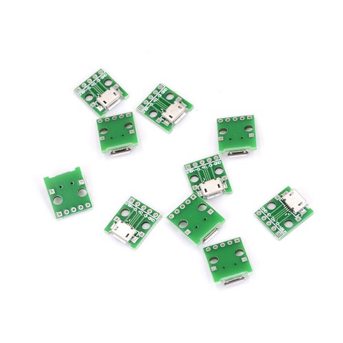 10pcs MICRO USB To DIP Adapter 5pin Female Connector Pcb Converter DIY ...
