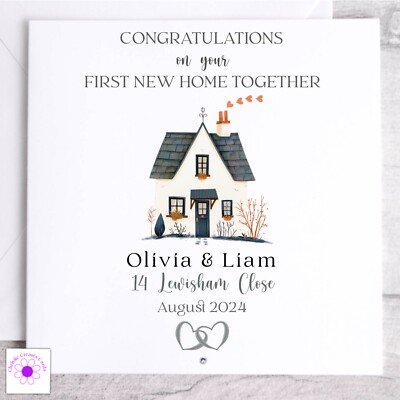 Personalised First New Home Together | House Warming Congratulations ...