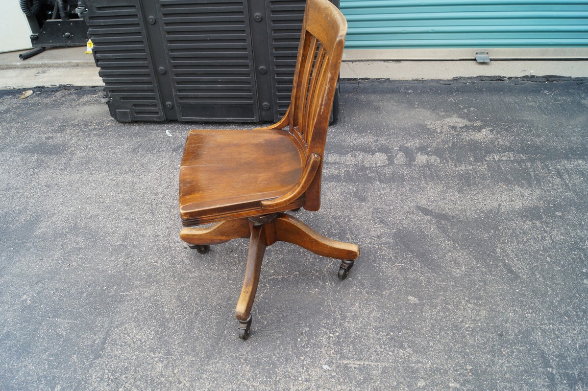 On Sale Solid Wood Swivel Office Chair Vintage Furniture Industrial