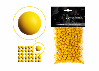 Wearable4U .43 Cal Reusable Yellow Rubber Balls for Paintball Gun 100 ...