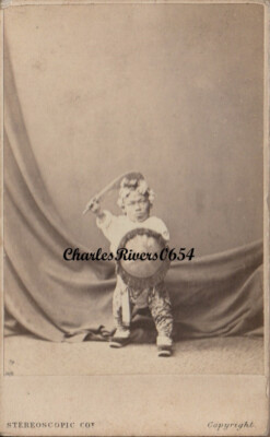 1865 LONDON STEREOSCOPIC VERY RARE CDV CHINESE DWARF COMEDIAN CHUNG MOW ...