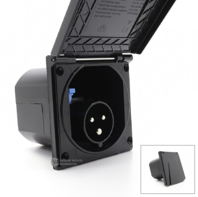 Electric Mains Hook-up Inlet 240v 230v Box Black Campervan Motorhome ...