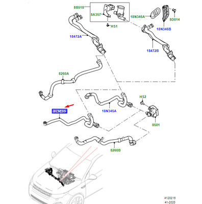 Land Rover Range Rover Velar L560 Heizung Wassereinlassschlauch ...