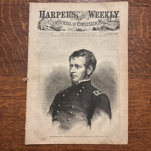 Harper's Weekly Feb 28, 1863 Civil War Vol VII No. 322 General Hooker ...