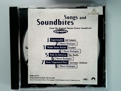 Songs and Soundbites Clueless Promo CD 1995 Soundtrack Capitol Rock | eBay