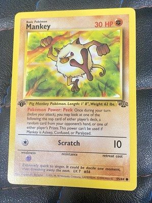 Mankey 1999 Jungle #55/64 1st Edition RAW TCG Near Mint | eBay