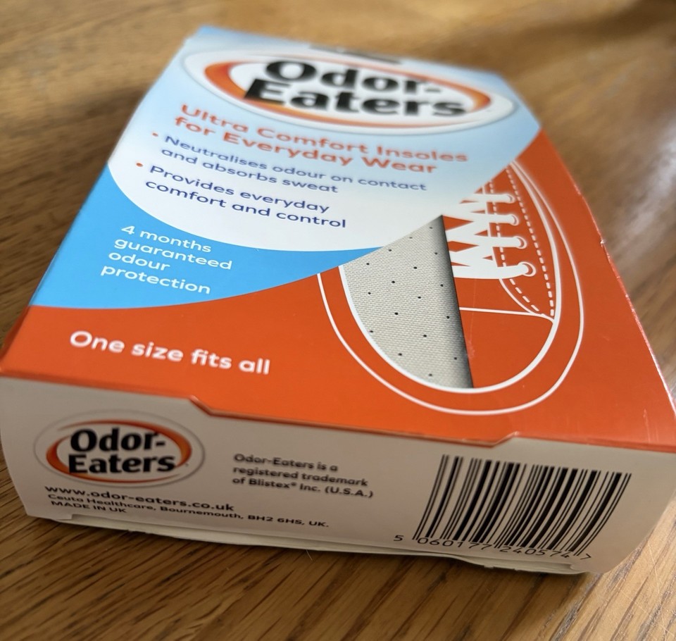 Odor-Eaters Ultra Comfort Insoles Everyday Wear Cut to Fit One Size Up ...
