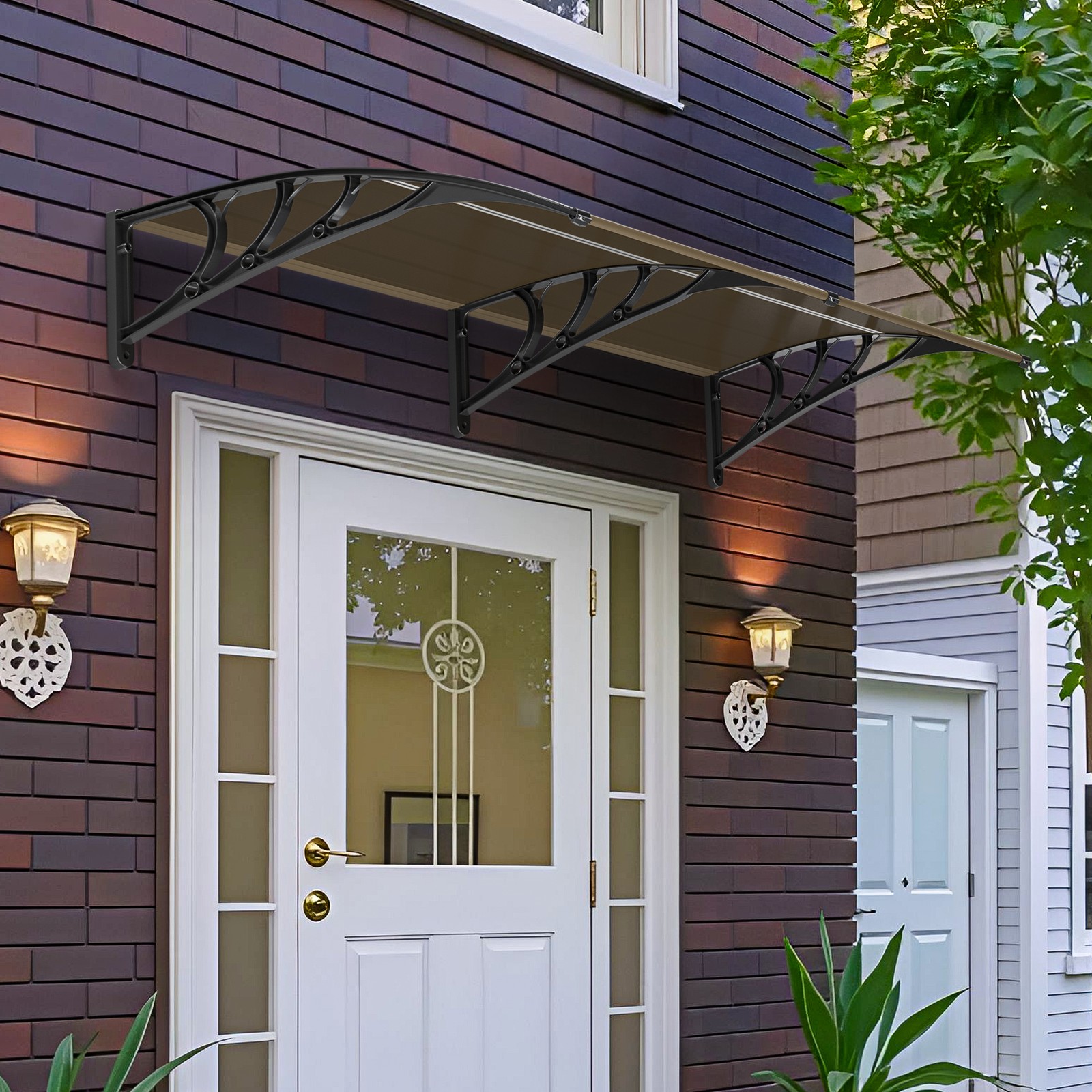 40" x 80" Window Awning Door Canopy Polycarbonate Cover Outdoor Front ...