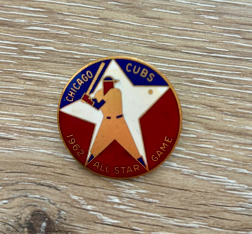 1962 Chicago Cubs Wrigley Field All-Star Game Balfour Press Pin w ...