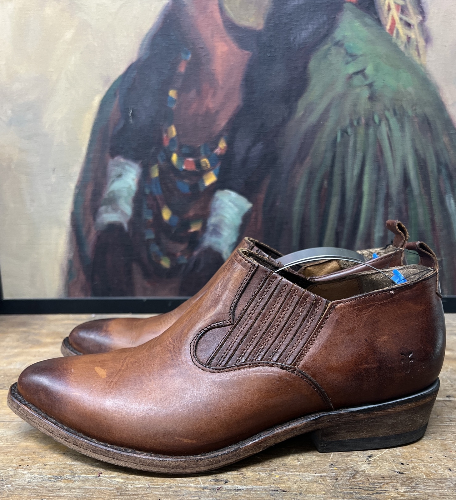 FRYE Billy Shooties Women's 9.5 B Brown Burnished Toe… - Gem