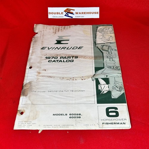 1970 Evinrude Parts Catalog 6 HP Fisherman 279268 6002B 6003B Johnson ...