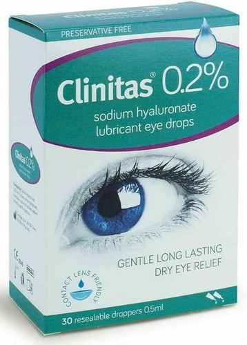 Clinitas 0.2% 0.5ml 30 vials Multi Drops preservative free for dry eyes ...