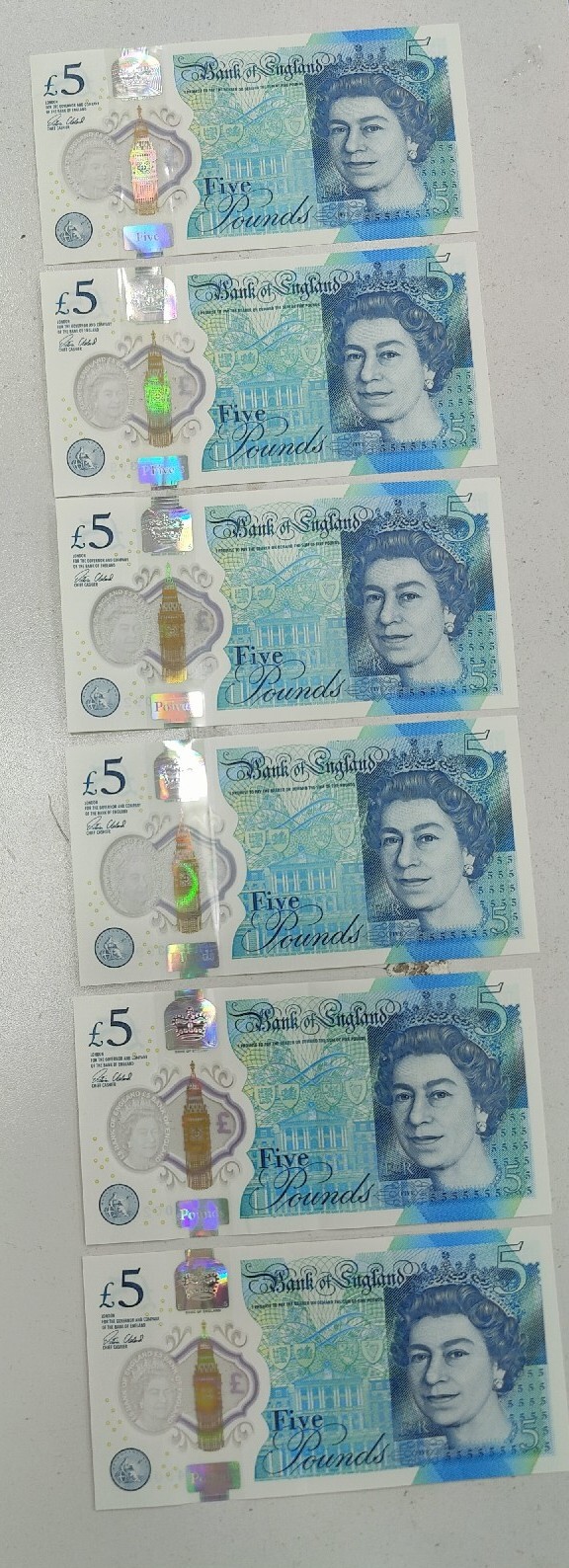 LOT of 6 x £5 Five Pound notes- AA LOW NUMBERS - RARE | eBay UK