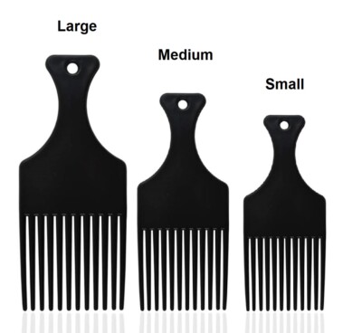 Afro Pik Fist Comb Plastic Untangle Set of 3 ( Large , Medium , Small ...