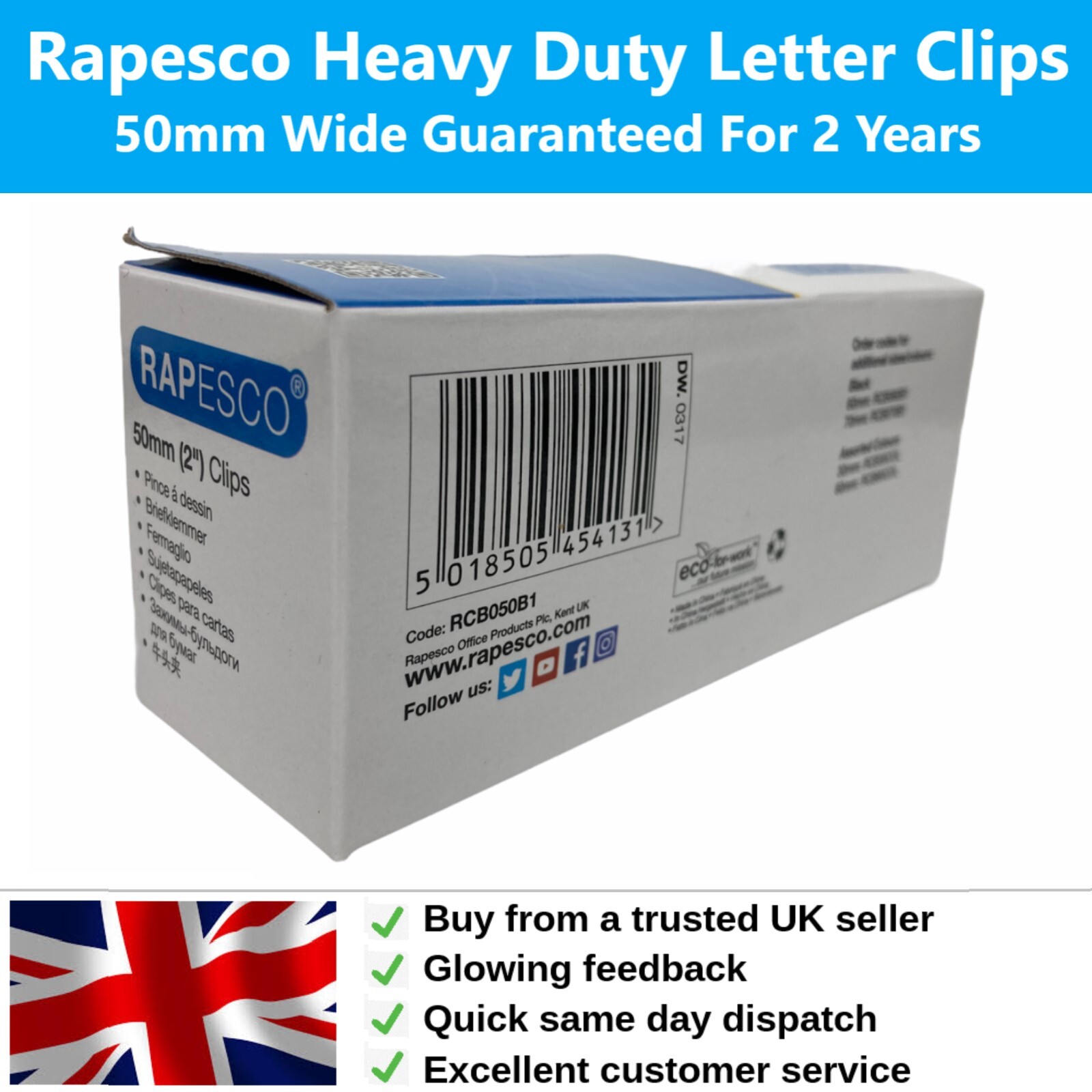 Metal Bulldog Clips 50mm Ideal Grip For Paper Letters Stationery Filing ...