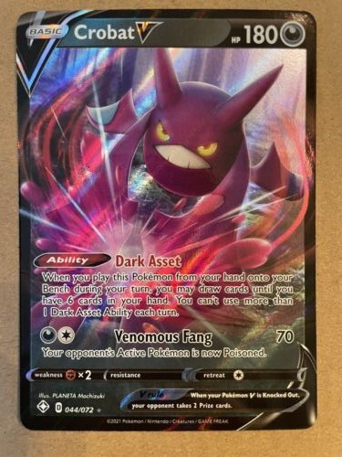 Crobat V - 044/072 - Ultra Rare Shining Fates Near Mint Pokemon TCG | eBay