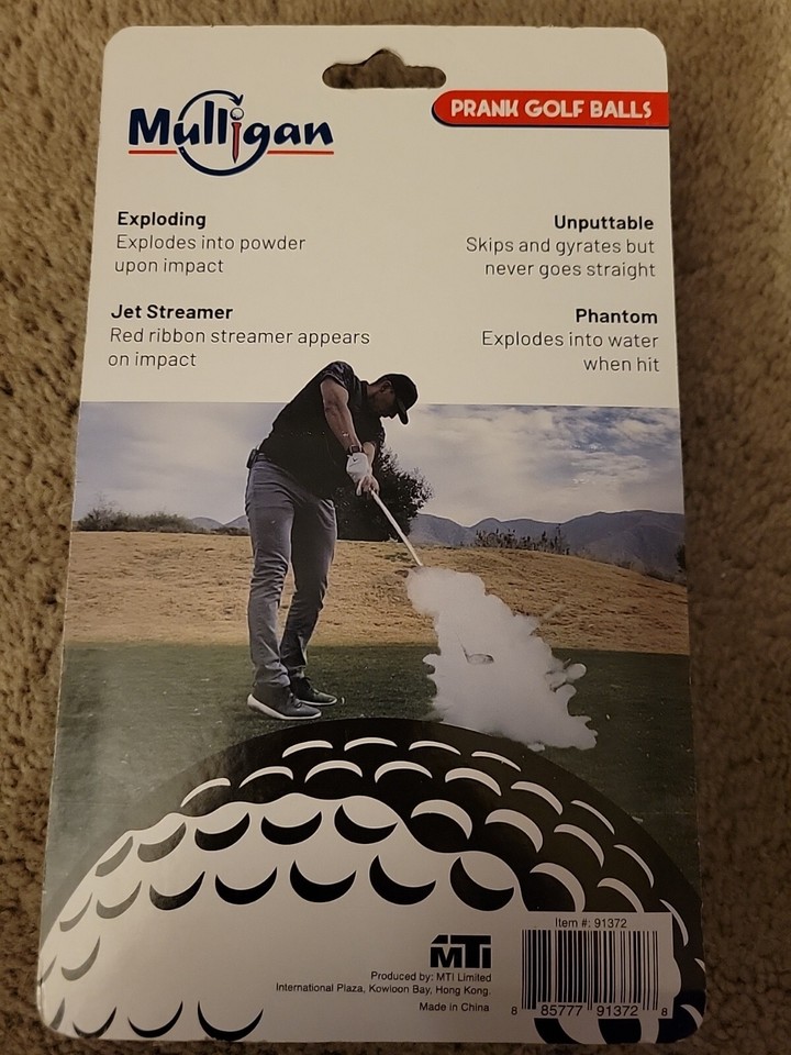 Mulligan Prank Golf Balls Set of 4 New In Package Prank Funny Trick ...