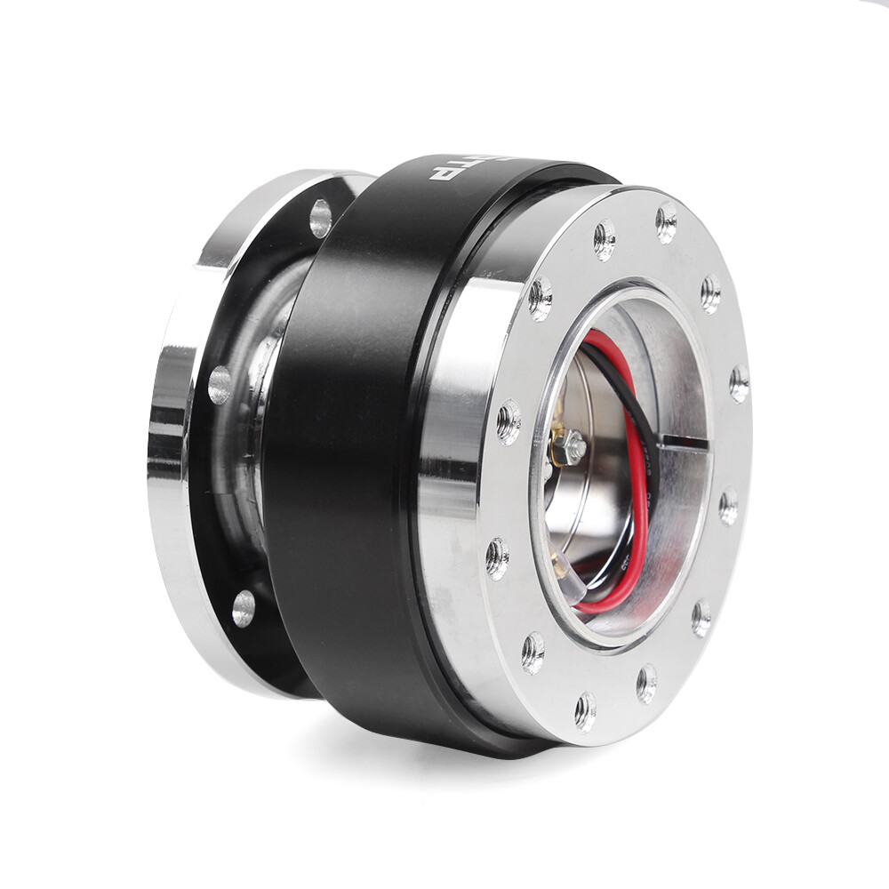 14" 350mm Flat Dish Black Racing Steering Wheel with Ball Quick Release ...