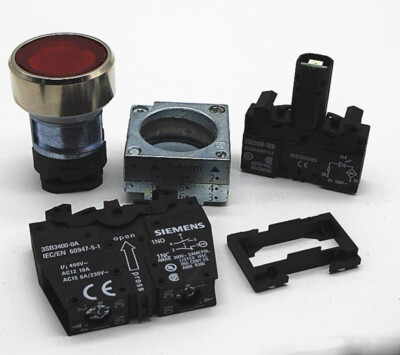 1pcs SIEMENS Push button switch with light 3SB3655-0AA21 AC230V 1no+1nc ...