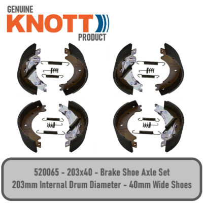 Genuine 520065.003 Knott 203x40mm Trailer Brake Shoe Axle Kit with Springs x 2 | eBay UK