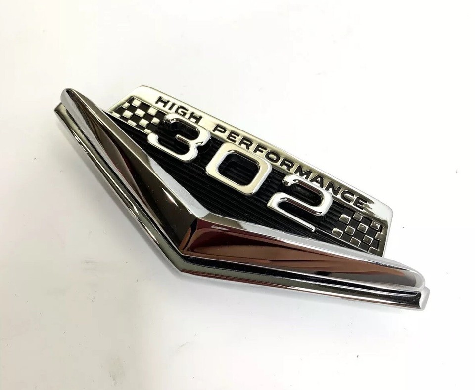 V8 302 High Performance Fender Emblem For 1964-1966 Ford Mustang ...