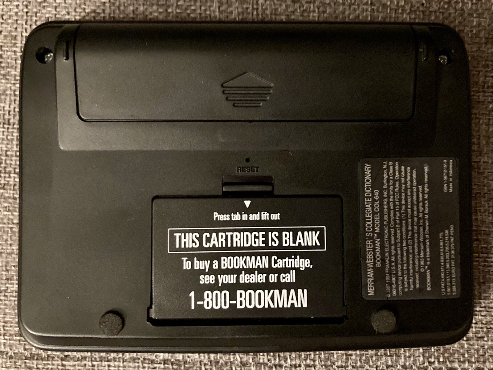 Franklin Bookman Collegiate Dictionary 10th Edition Electronic Book COL ...