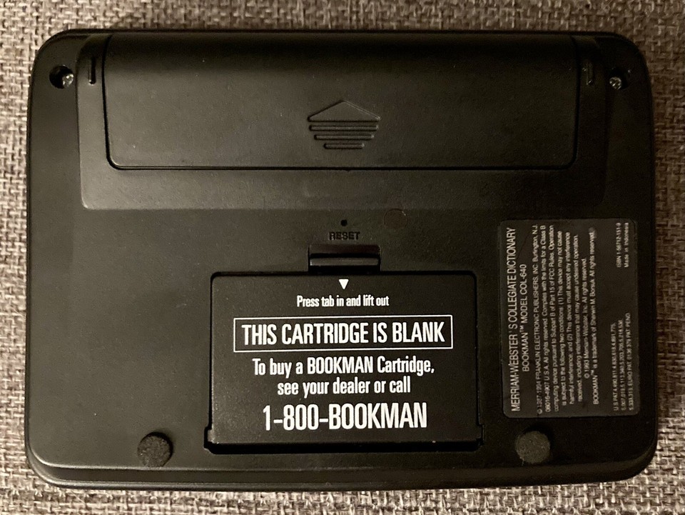 Franklin Bookman Collegiate Dictionary 10th Edition Electronic Book COL ...