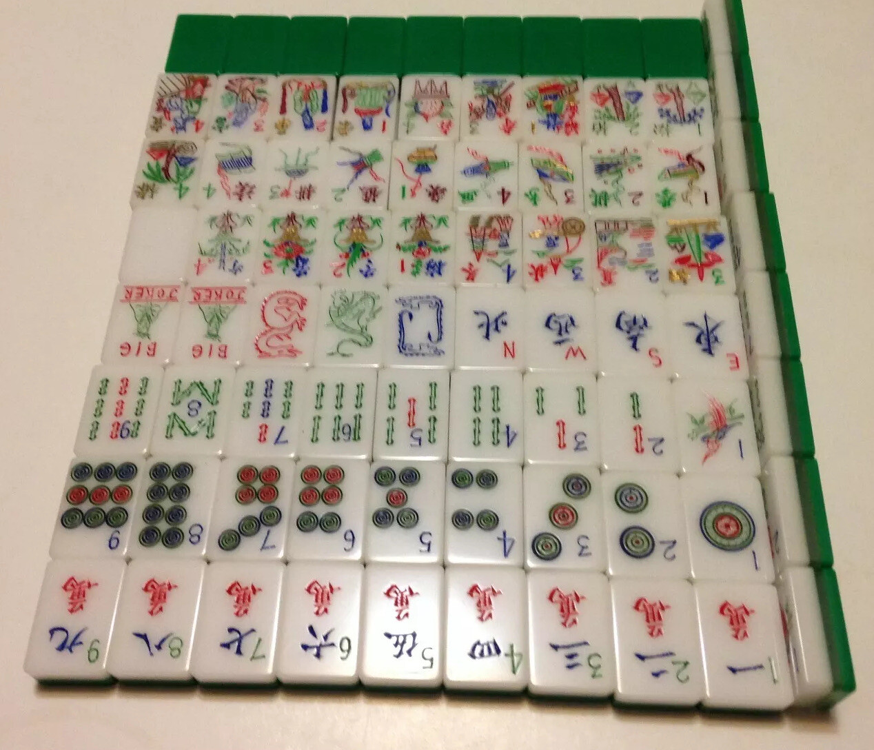 Green 3-Tone Tri-Color Tiles 1950s Mah Jong Jongg_ Joker/Replace_Lot3 ...