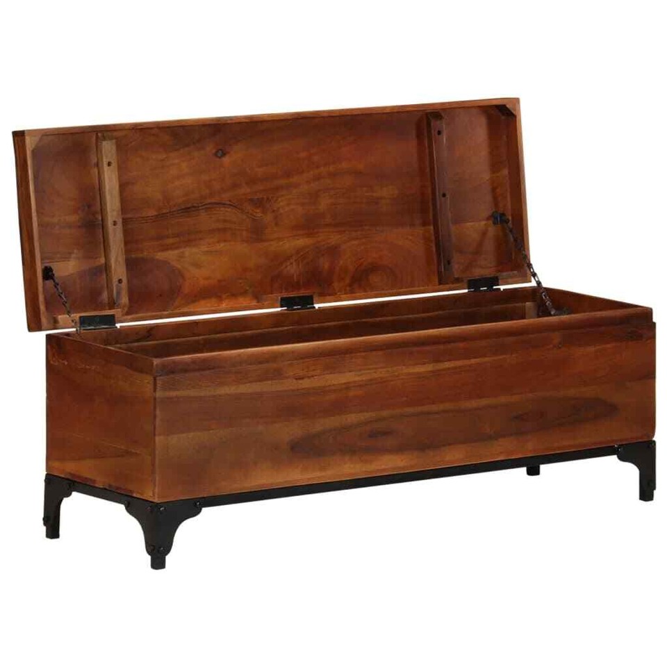 Solid Acacia Wood Storage Trunk Wooden Storage Container Furniture ...