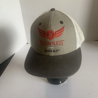 Ariat Relentless Mens White and Grey with Red Logo Mesh Back Cap. | eBay