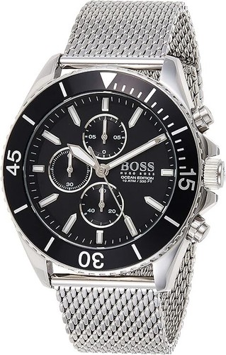 Montre Hugo Boss Homme Océan 1513701 chronographe bracelet maille ...