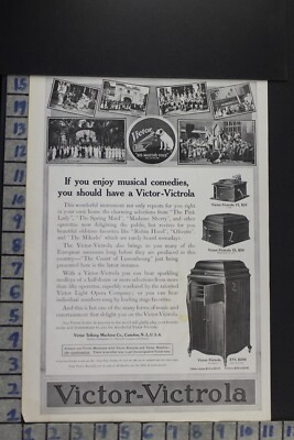 1913 VICTOR TALKING MACHINE CAMDEN MUSICALS DANCE SING VINTAGE ART AD ...