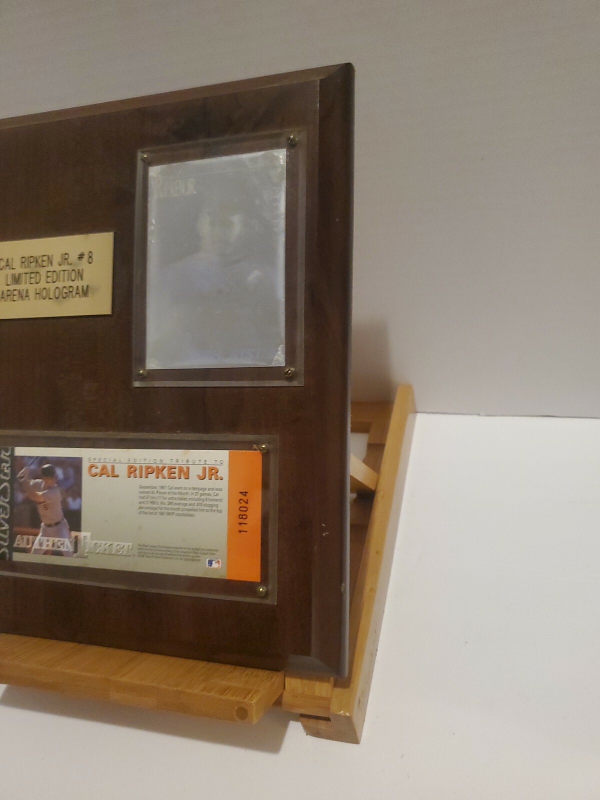 Cal Ripken Jr Plaque Limited Edition Silver Star Hologram Card and ...