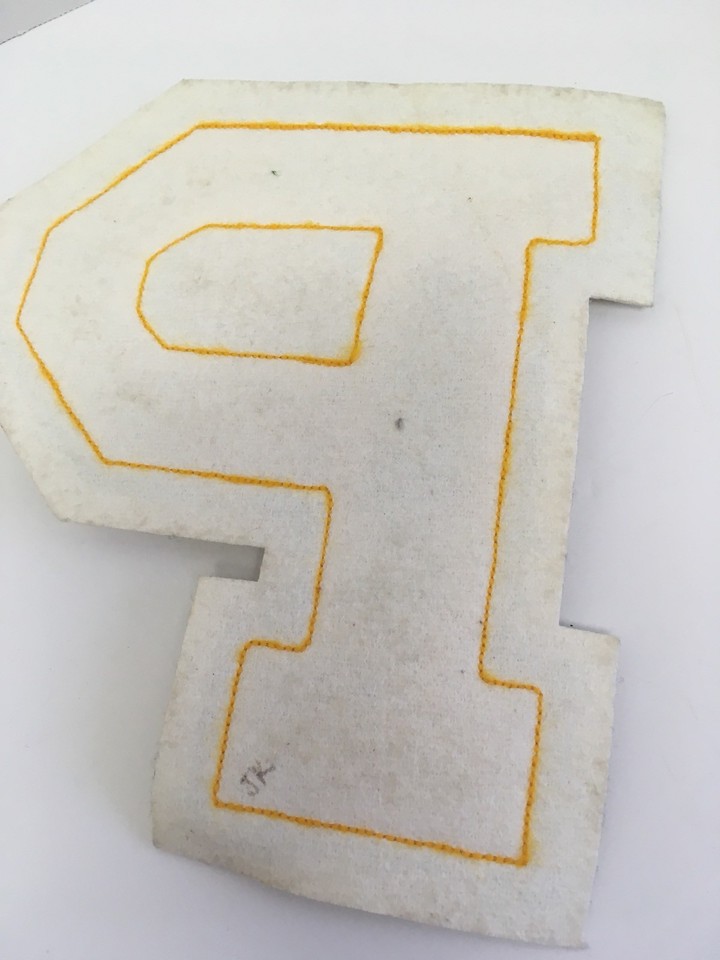 Wool Felt Band Letter P Patch For High School Letterman Jacket Gold ...