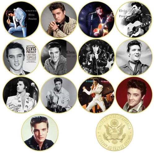 Elvis Presley x13 Gold Collectable Commemorative Coins - King Of Rock ...