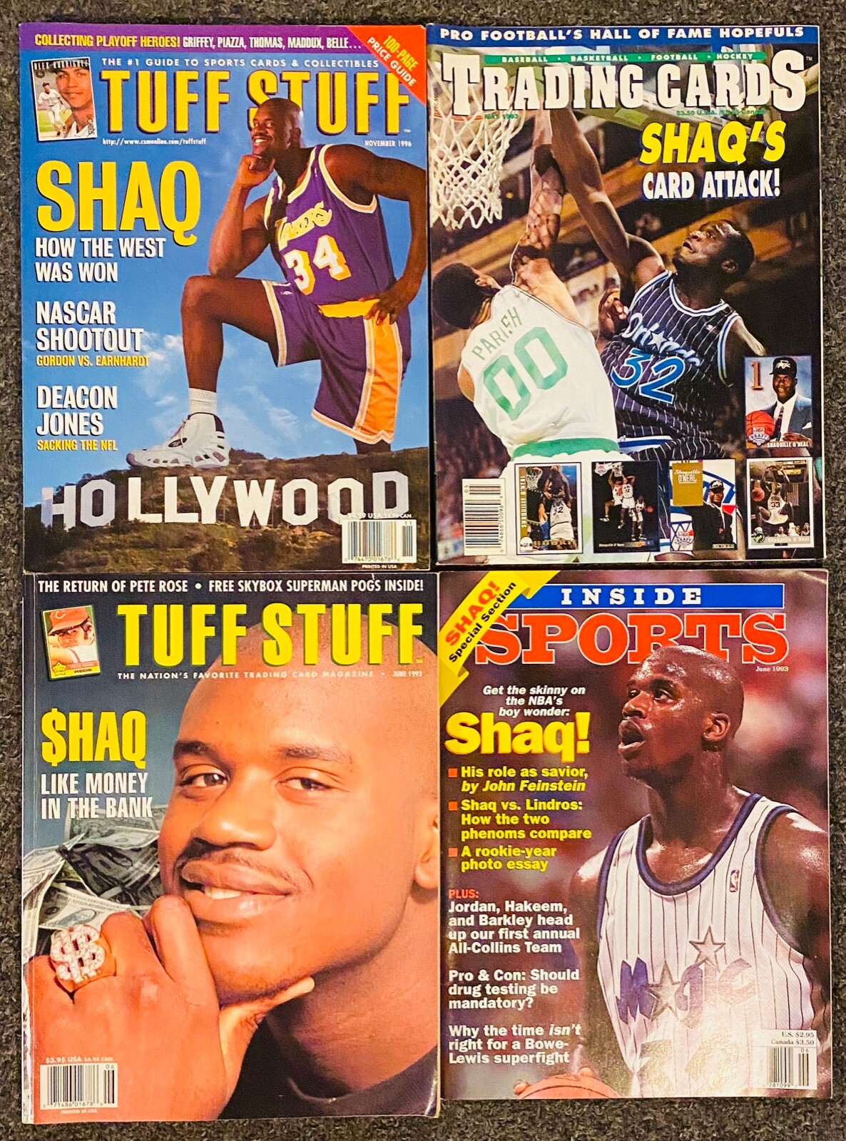 Lot of 4 Vintage Magazines Inside Sports Tuff Stuff Shaquille O'neil ...