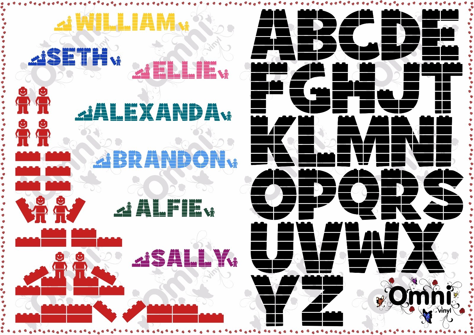 Personalised Name, LEGO, BRICK, Sticker, Vinyl Decals, Wall Art | eBay