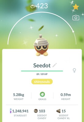 Pokémon Go Shiny Seedot Trade! Registered Or 30 Day Friends! *See ...