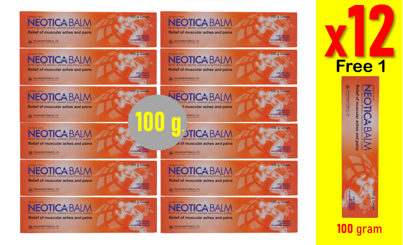 xุ12 free 1 Neotica Analgesic Balm Relief of Muscular Aches Pains Sport ...