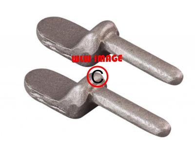 2 TRAILER TAILGATE - RAMP SIDES HINGE GUDGEON PINS WELD ON 12MM DIA PIN ...