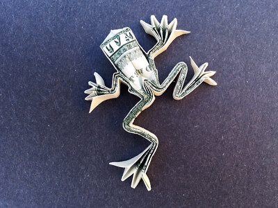 Dollar Origami TREE FROG Made with REAL MONEY Handmade Animal Cash Art ...