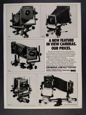 1987 Omega Toyo View Cameras 45C 810G 45D 23G 45G vintage print Ad | eBay