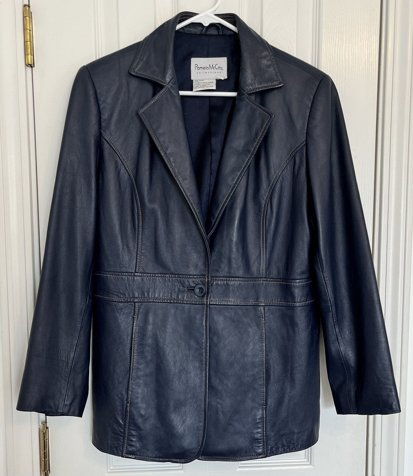 Pamela McCoy Vintage 90s 100% Genuine Leather Shell J… - Gem