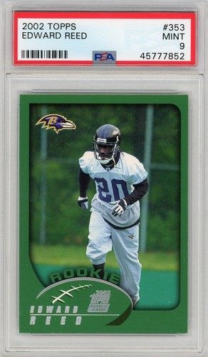 2002 Topps Edward Reed #353 PSA 9 Mint RC HOF Ravens Hurricanes | eBay