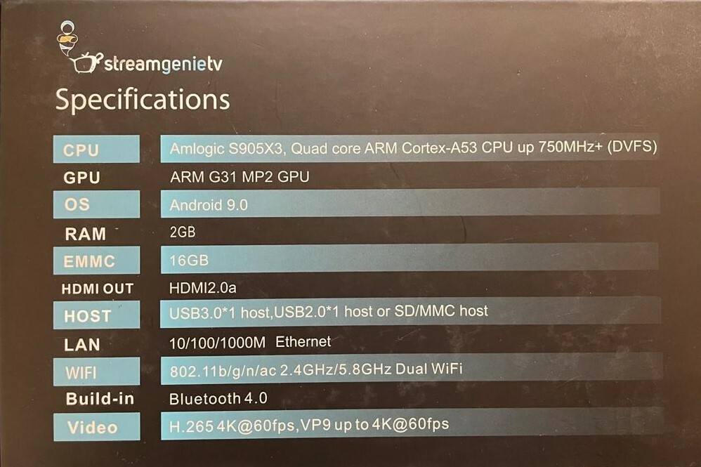 StreamGenieTV 2.0 Stream Box by FreeStream, with Dual WiFi Antenna and ...