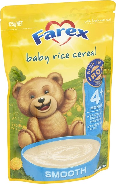 3x Farex Baby Food 4 Months Rice Cereal 125g for sale online | eBay