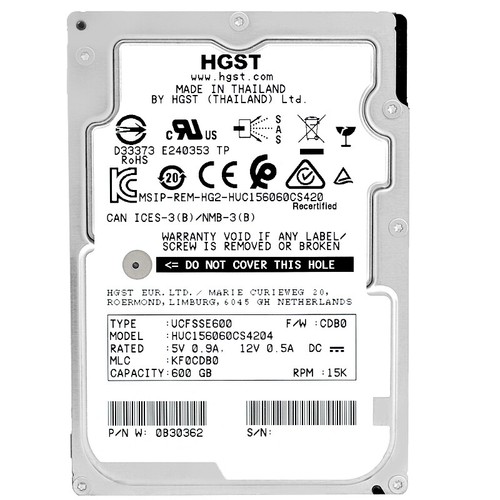 Festplatte HGST HUC156060CS4204 600GB 15000 RPM Sas III 2,5'' Zoll | eBay