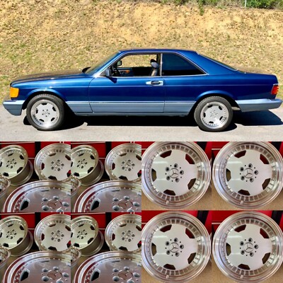 MERCEDES BENZ DEEP DISH 17 INCH RIMS WHEELS SET4 NEW FIT 560SEC 500SEC ...